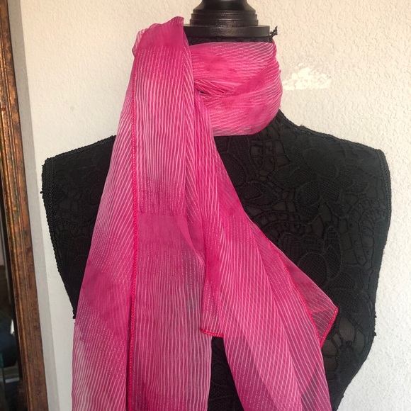 Accessories | Sheer Hot Pink Light Weight Scarf | Poshmark